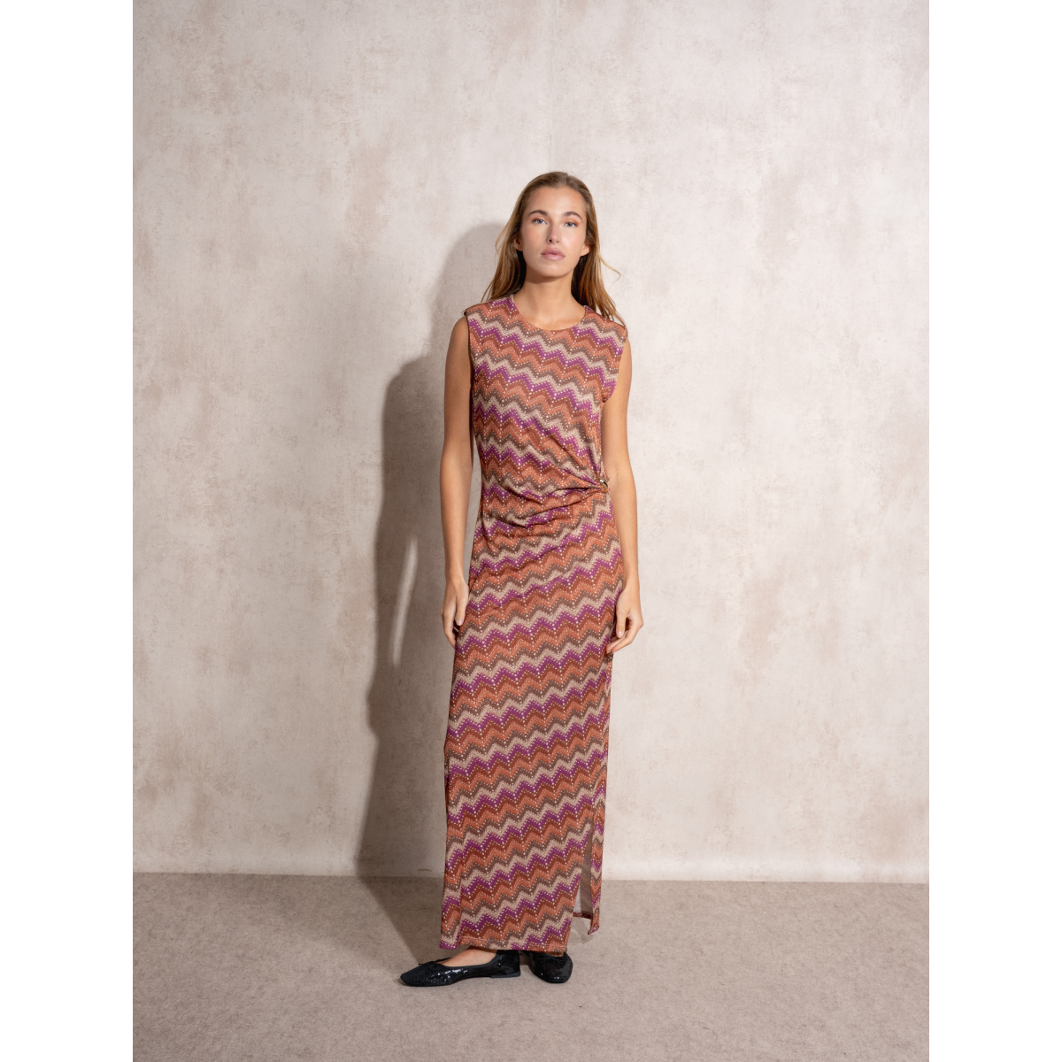 Vestido comprido com franzido - 257610.PRINT - SMF